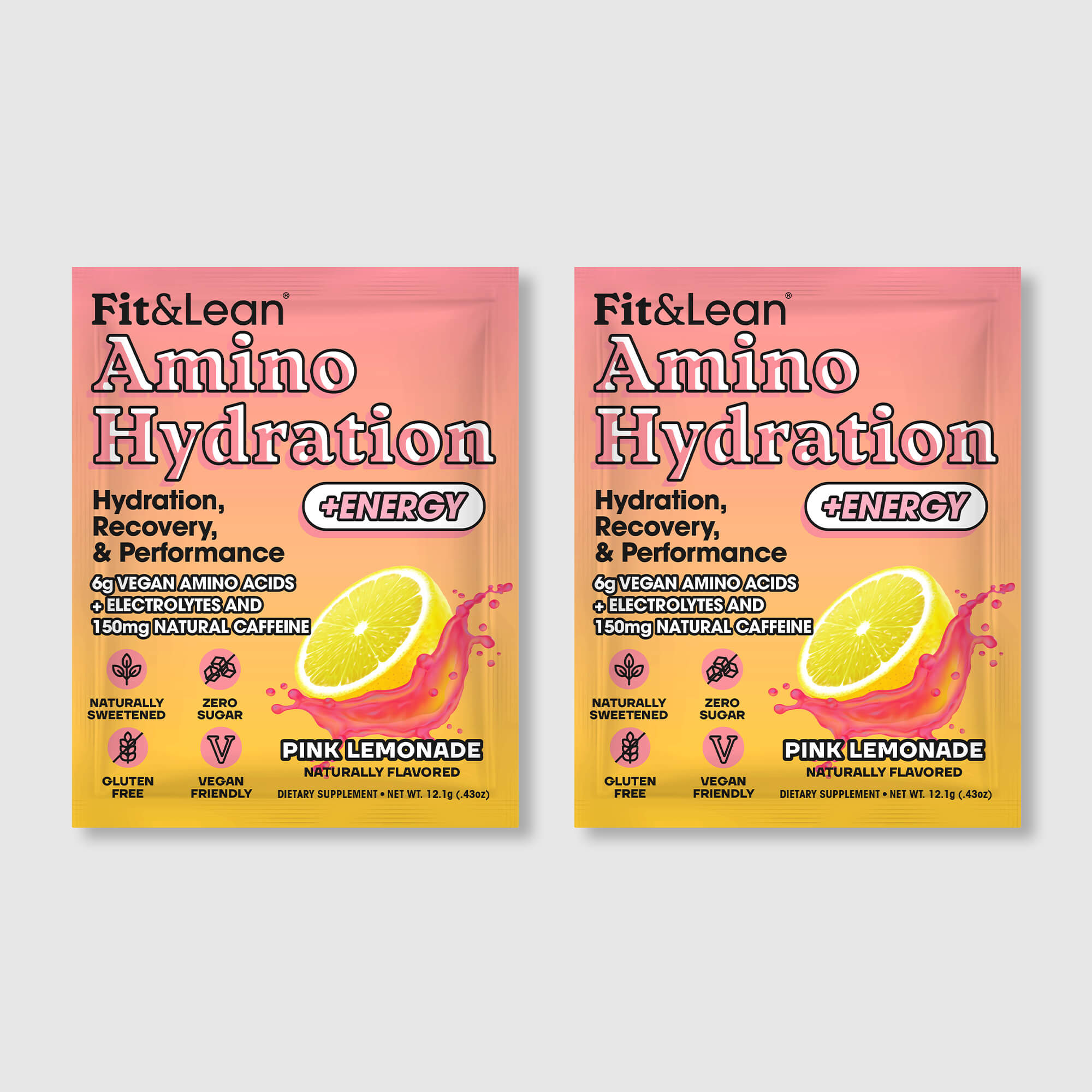 Amino Hydration +ENERGY Pink Lemonade Samples (2x) – Fit & Lean