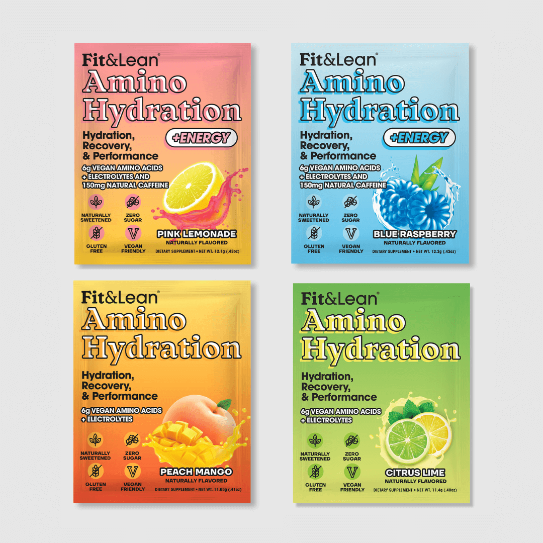 4 Pack Amino Hydration Flavor Sampler – Fit & Lean